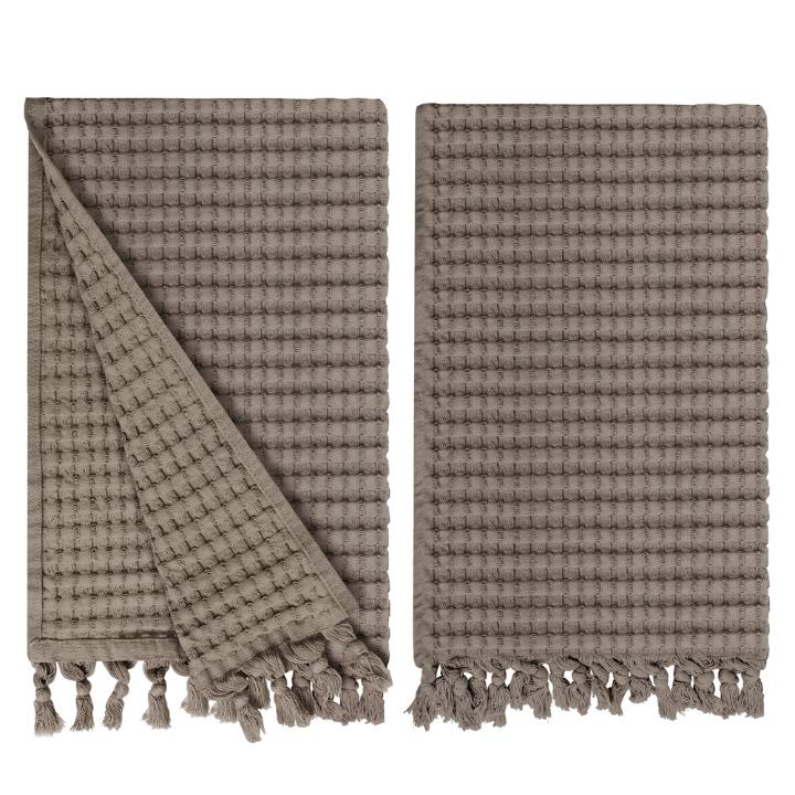 Gilden Tree | Waffle Towels | Stone Tassel Hand Towels
